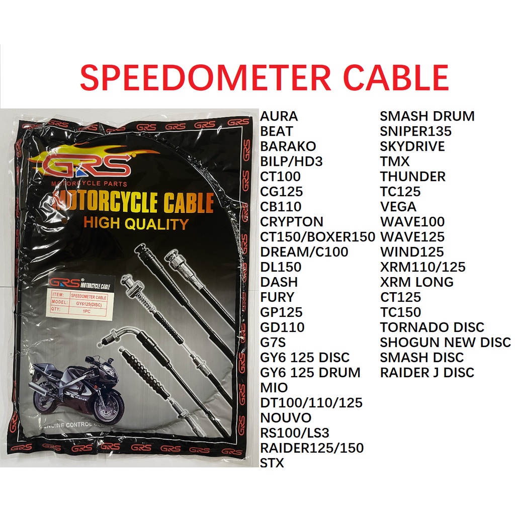 TLJ Motorcycle GRS Speedometer Cable 1PC XRM/TMX/WAVE/RUSI/MIO/SMASH ...