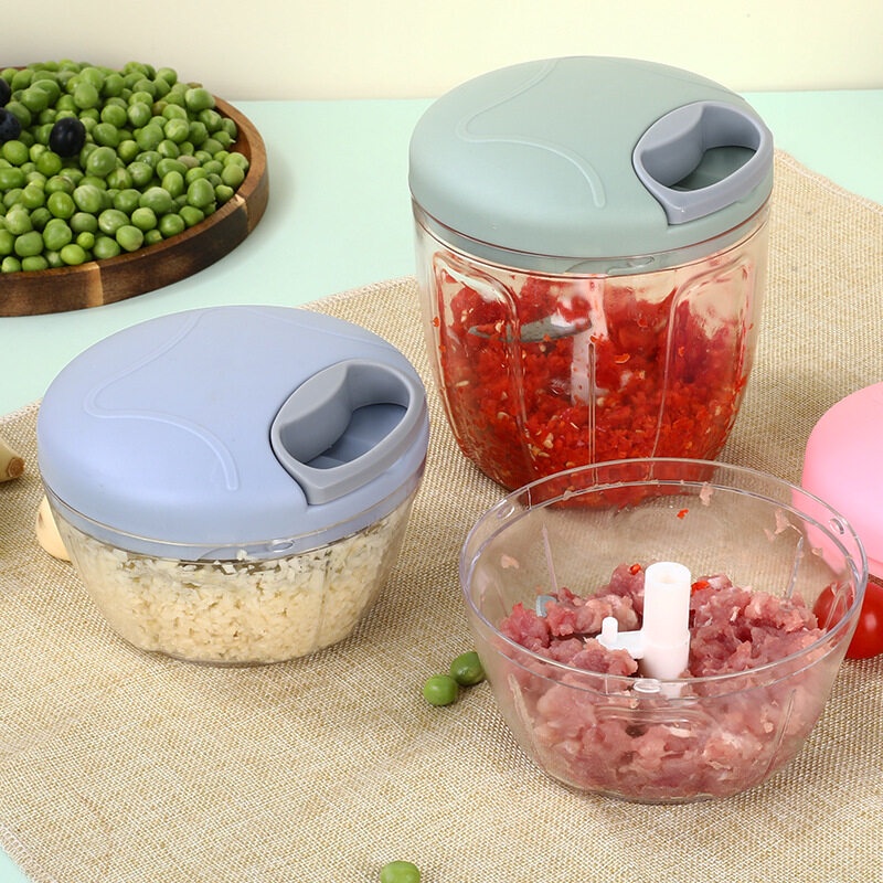 Food Chopper 500ml/900ml Blender Grinder Manual Hand Pull Chopper ...