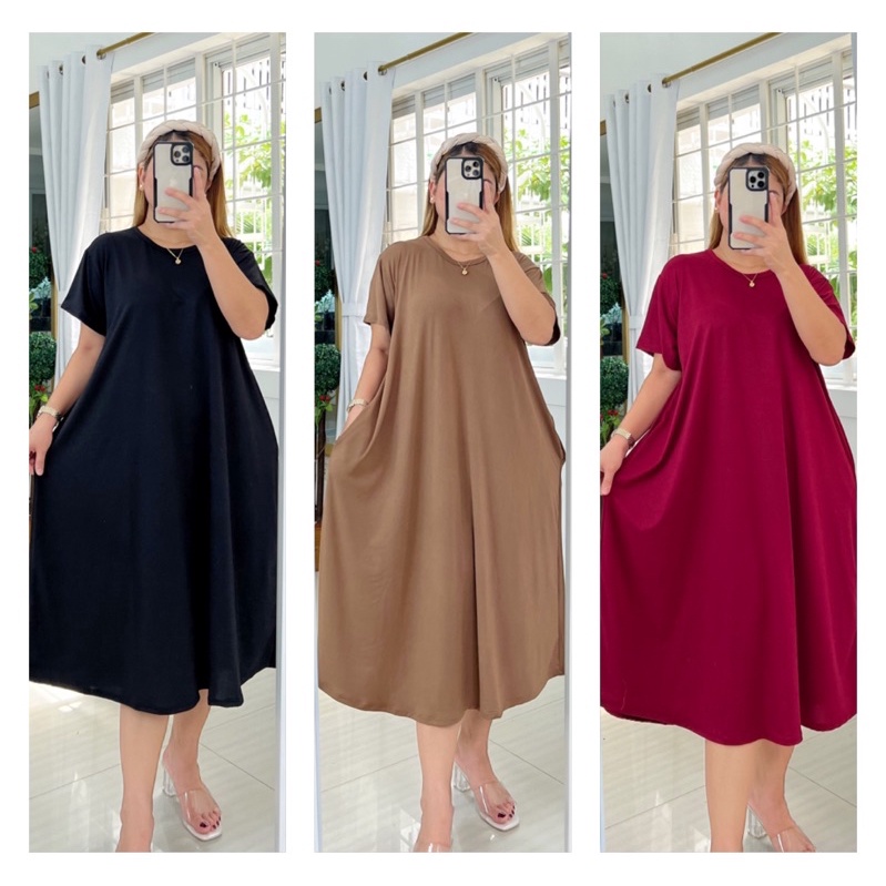 PLUS SIZE 2XL-3XL LILY MIDI ALINE DRESS/Cotton Spandex | Shopee Philippines