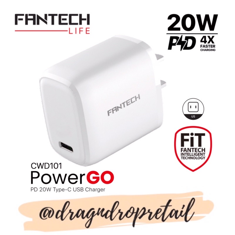 FANTECH CWD101 PowerGO PD 20W Type-C USB Charger Fast Charging 3.0 Adapter | Shopee Philippines