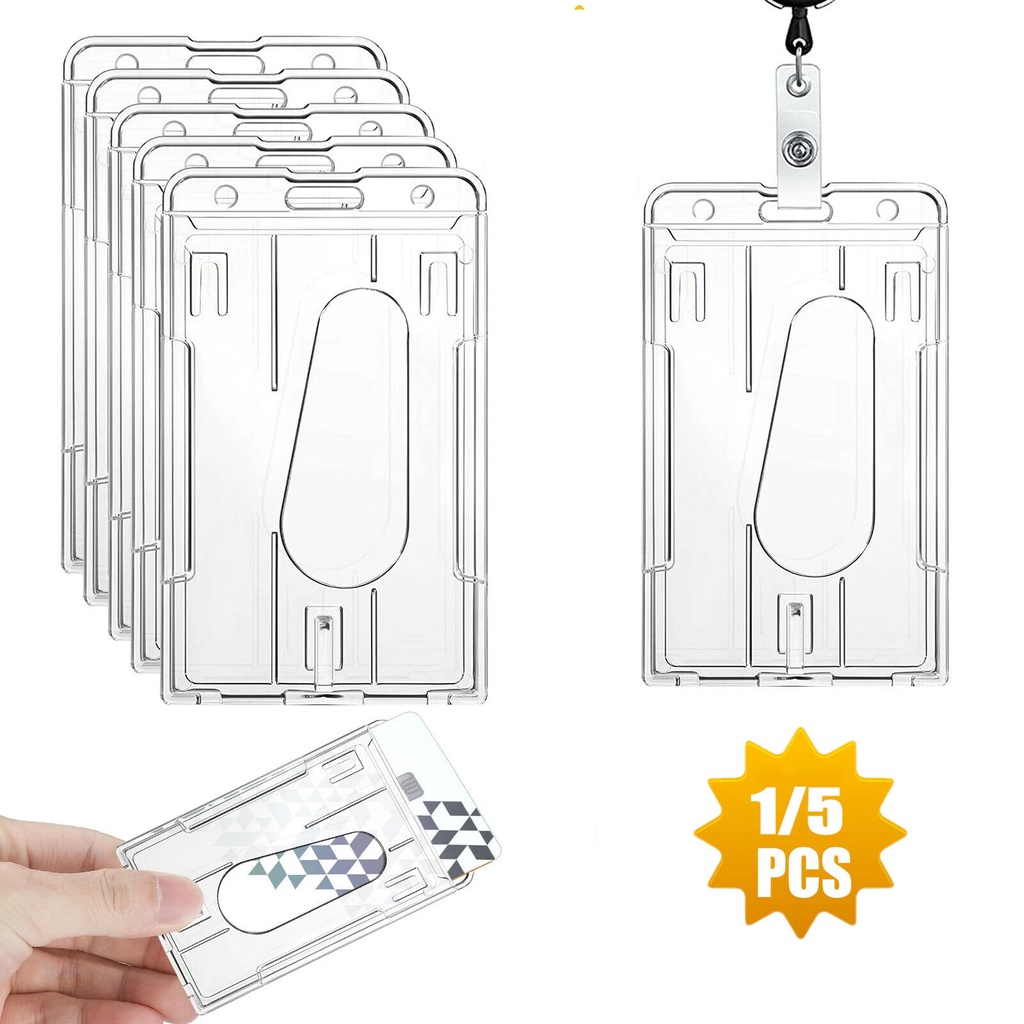 1/5 Pcs Transparnt ID Card Cover Waterproof Clear Bank Card Protective ...