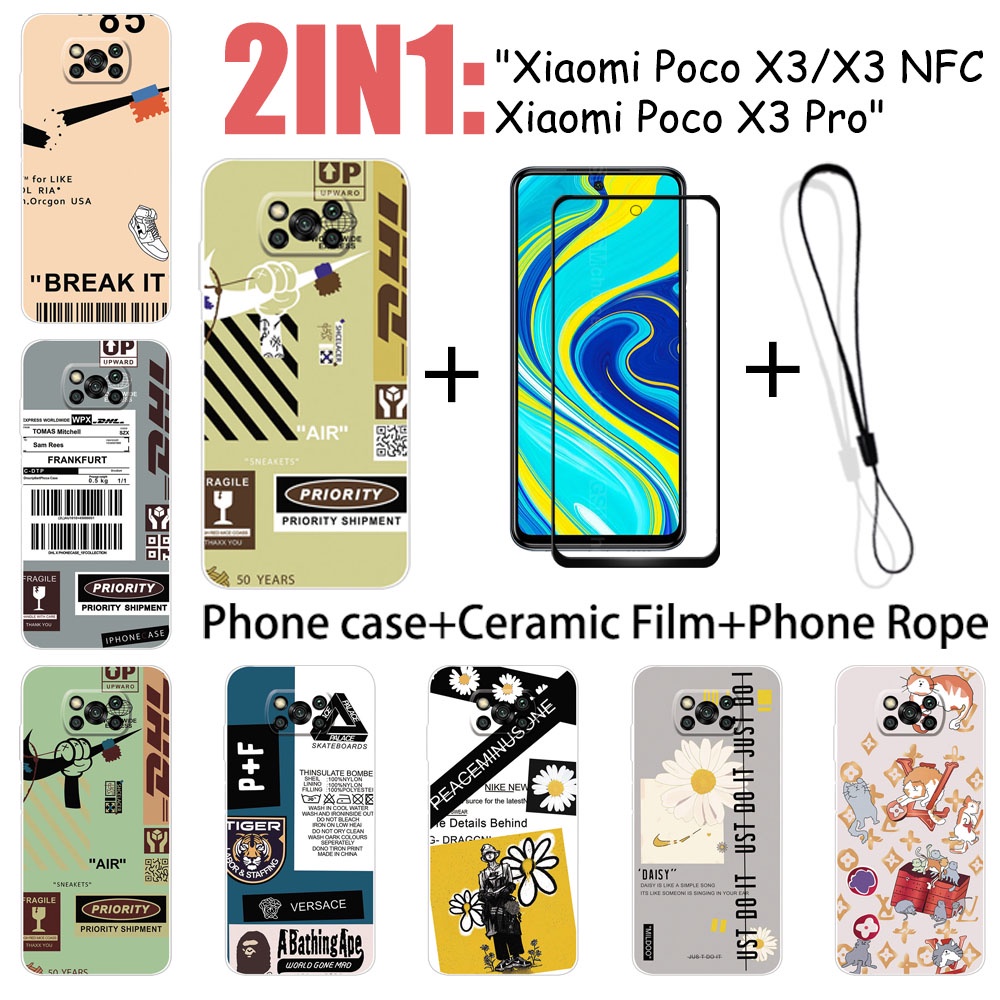 2 IN 1 Xiaomi Poco X3 X3 NFC Xiaomi Poco X3 Pro Case with Tempered ...