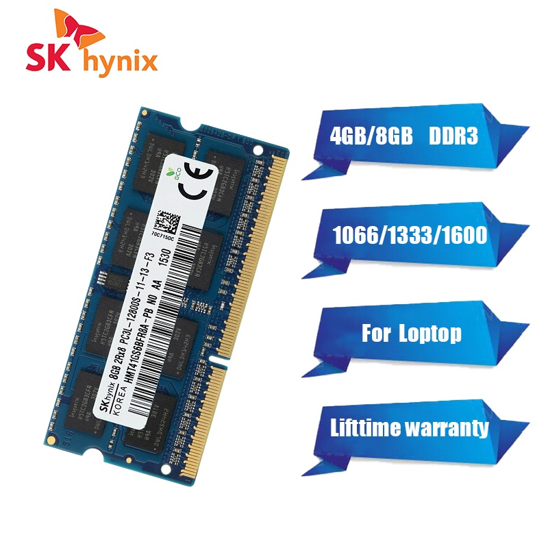 SK hynix 4GB/8GB DDR3/DDR3L Notebook Memory RAM SODIMM 1066/1333/1600MHz 204Pin 1.35V/1.5V RAM ...