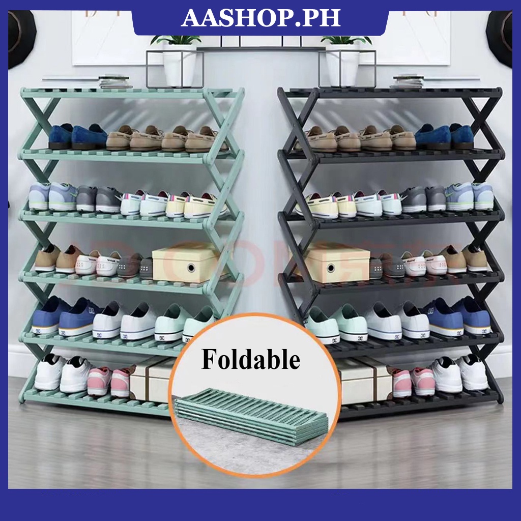 Foldable Shoes Rack Tier Colored Stackable Stainless steel Shoes ...