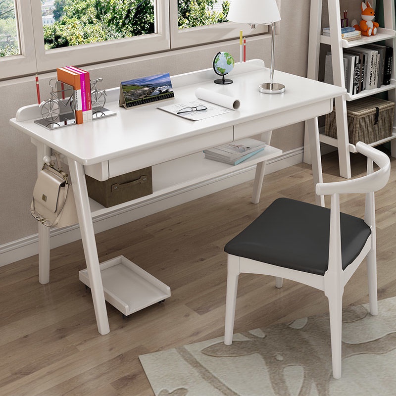 Nordic Solid Wood Desk Bedroom Primary School Student Home Writing Desk ...