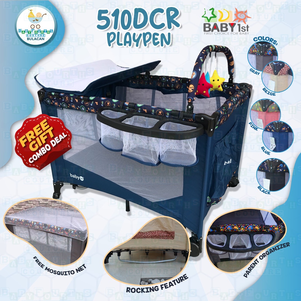 COD Baby 1st Baby Play pen With Rocking System Crib Bed for Baby 510DCR ...