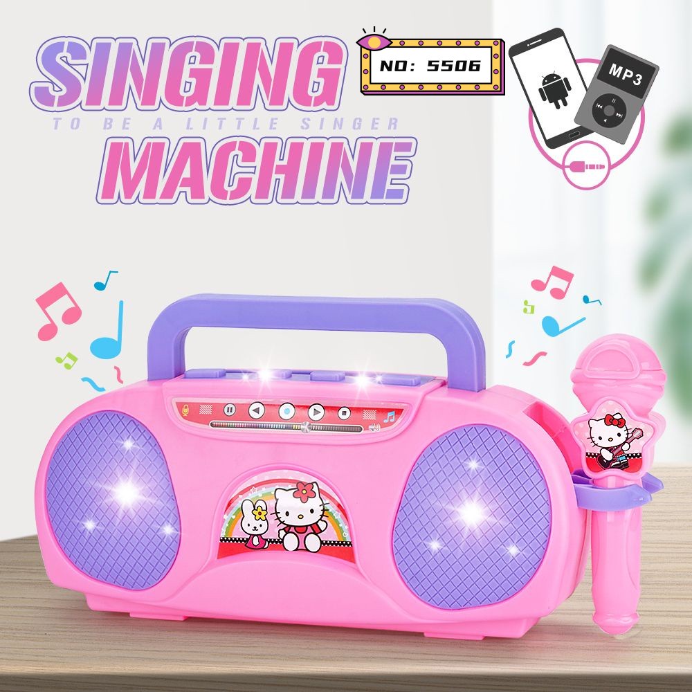 kid's drum set Music toys for girls microphone Slinging machine with ...