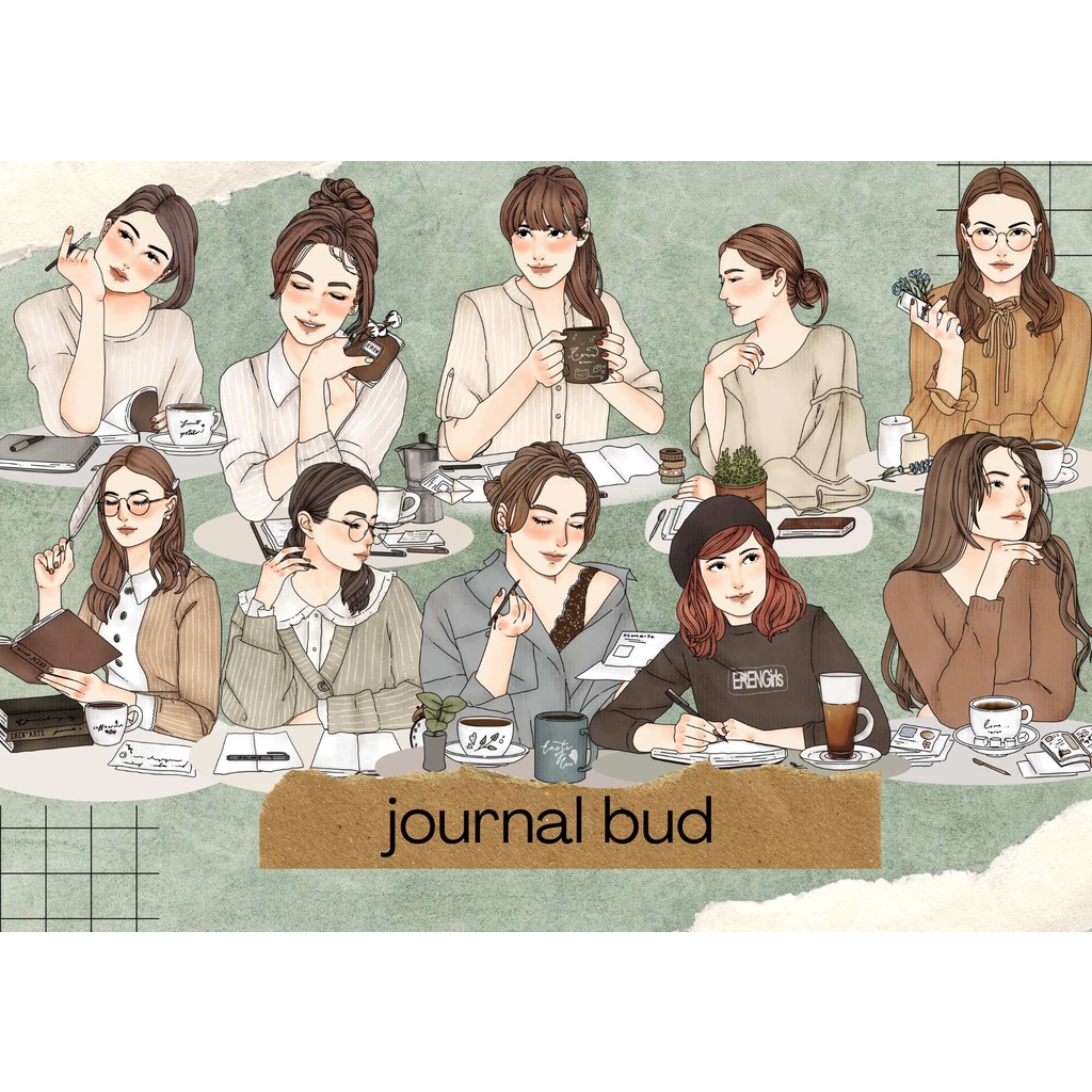Journal Bud Girls Stickers Collection For Journal, Arts or Planner ...