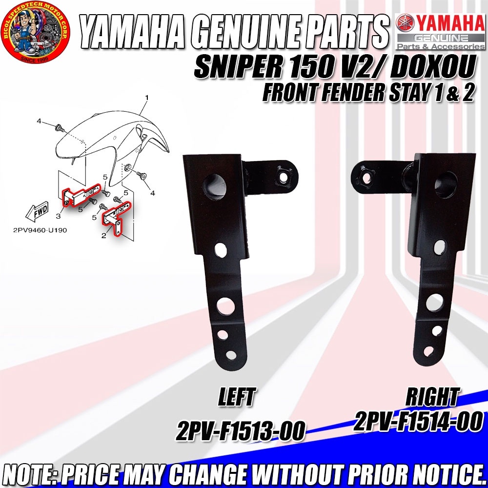 SNIPER 150 V2/ DOXOU FRONT FENDER STAY 1 & 2 (YGP) (Genuine: 2PV-F1513 ...