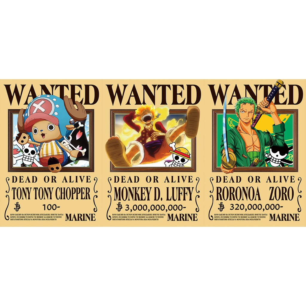 3D Poster Lenticular Poster One Piece Wanted Luffy Demon Slayer Naruto ...
