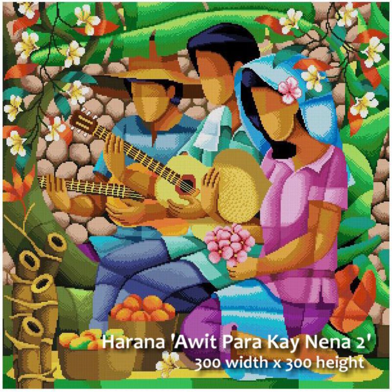 Cross Stitch PATTERN only -HARANA Awit Para Kay Nena 2 Pinoy Design in ...