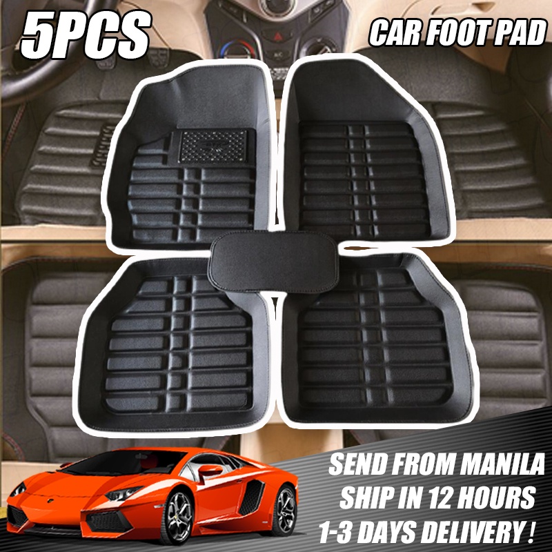 5pcs car floor mats Universal pu leather car auto floor mats Front&Rear ...