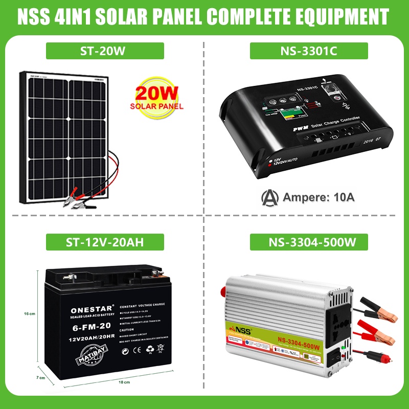 NSS 4 in 1 Solar Complete Set With Battery controller system planets ...