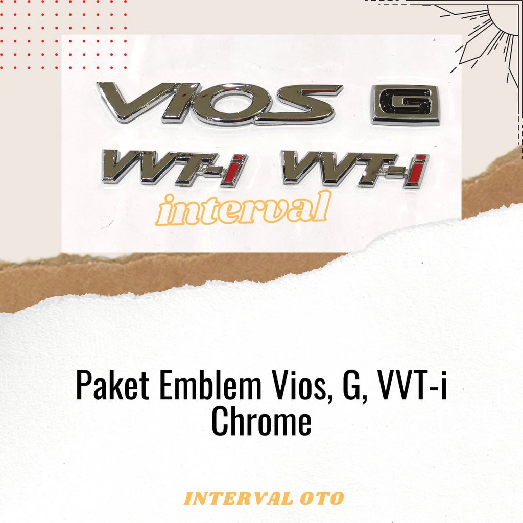 Vios VVTI G Emblem Package for Toyota Car Logo Full Set Chrome | Shopee ...