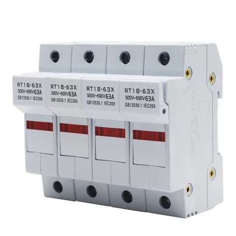 RT18-63X AC 380V 1P 2P 3P 4P 63A DIN Rail Mount cylinder fuse base Suitable | Shopee Philippines