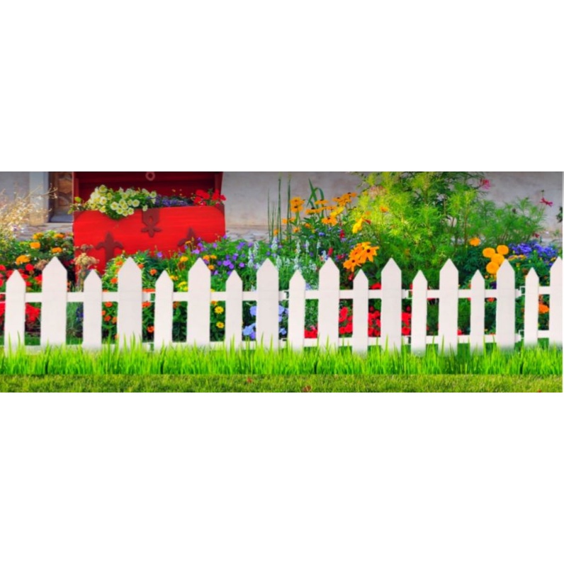 White Plastic Fence For Home Living Decorative Gardening Stand For ...