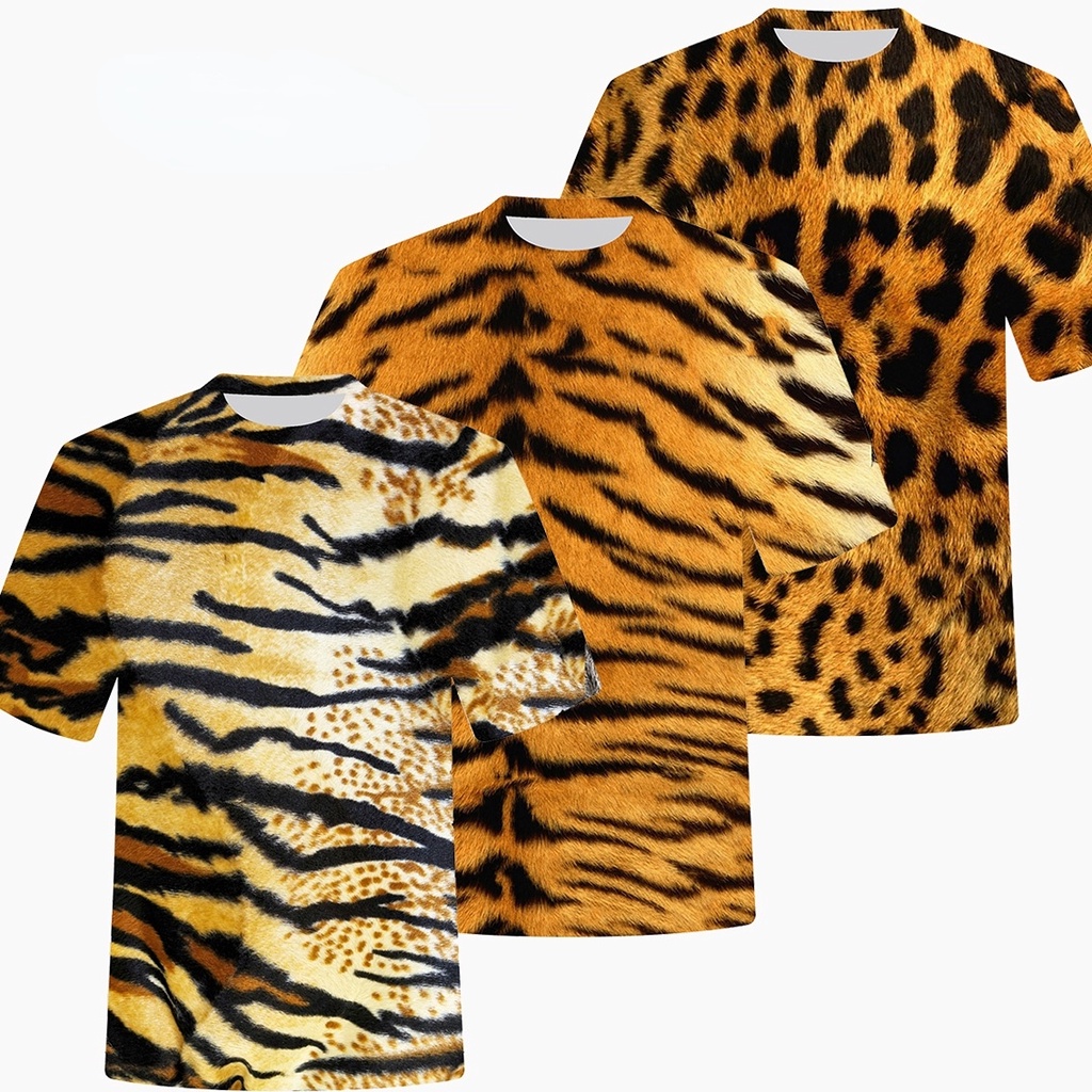 Men's/women's T-shirt hip hop T-shirt 3d animal lion / tiger/leopard ...