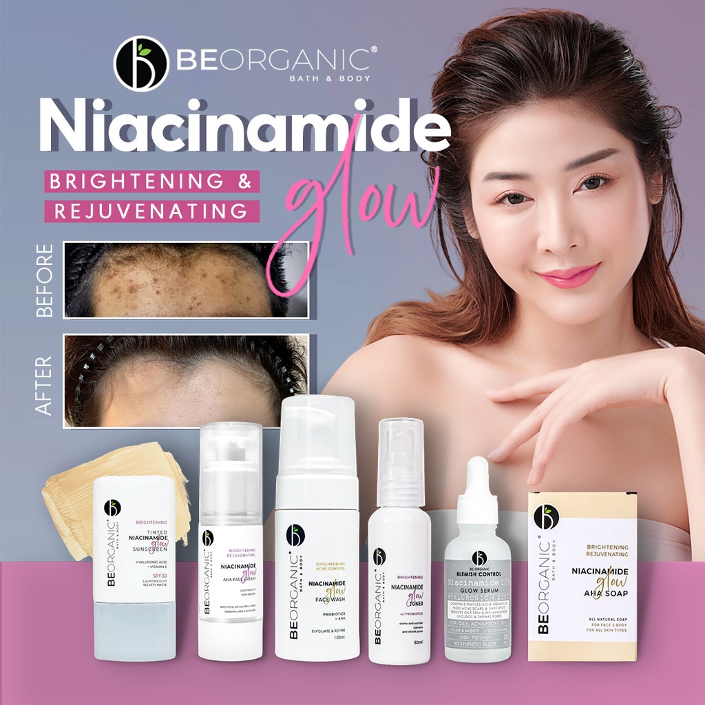 Be Organic Niacinamide Plus AHA Glow Brightening & Rejuvenating Set ...