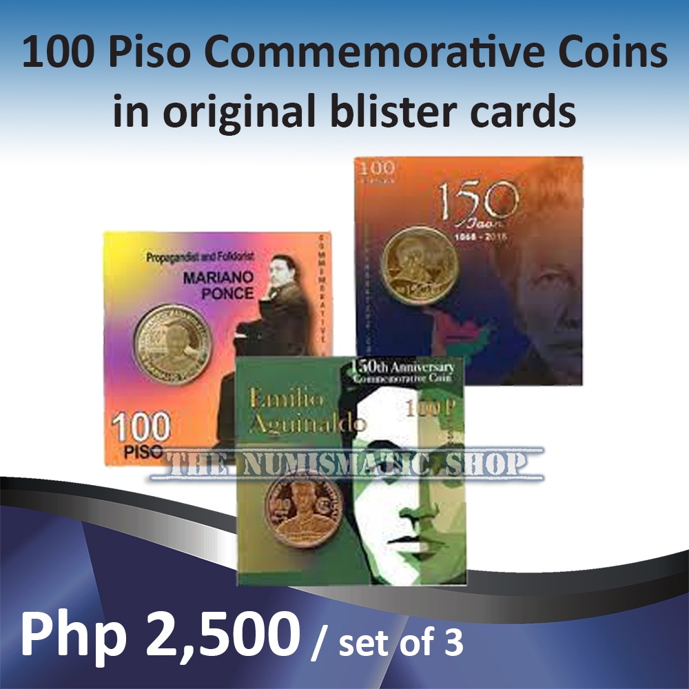 BSP-minted 100 Piso Commemrative Coins in original blister packs (Set ...