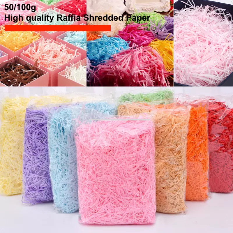 50g Shredded Crinkle Paper Raffia Filler DIY Gift Box Filling Material ...