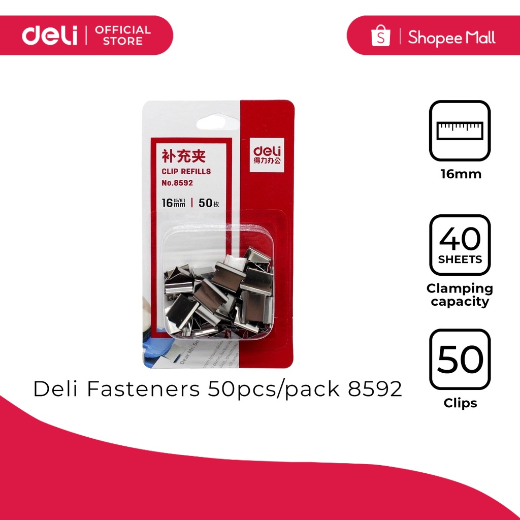 Deli 8592 Fasteners 50pcs/pack [798592] | Shopee Philippines