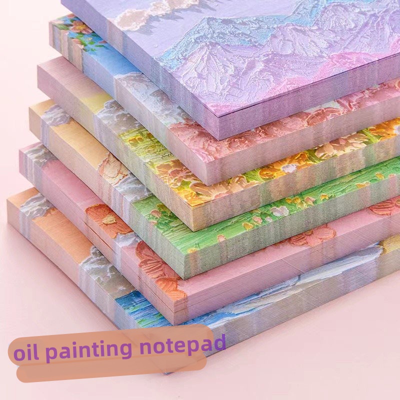 80 pcs oil painting notepad sticky post memo notes landscape three ...