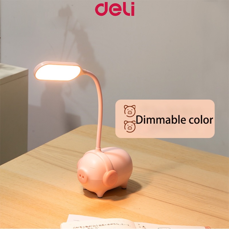 Deli Foldable LED Lamp USB Rechargeable Desk Lamp Dimmable Pen Holder ...