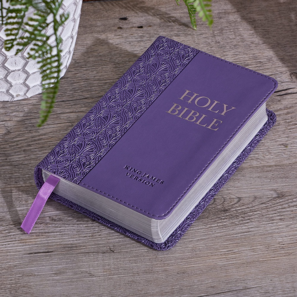 KJV150 - King James Version (KJV) Mini Pocket Size Faux Leather Purple ...
