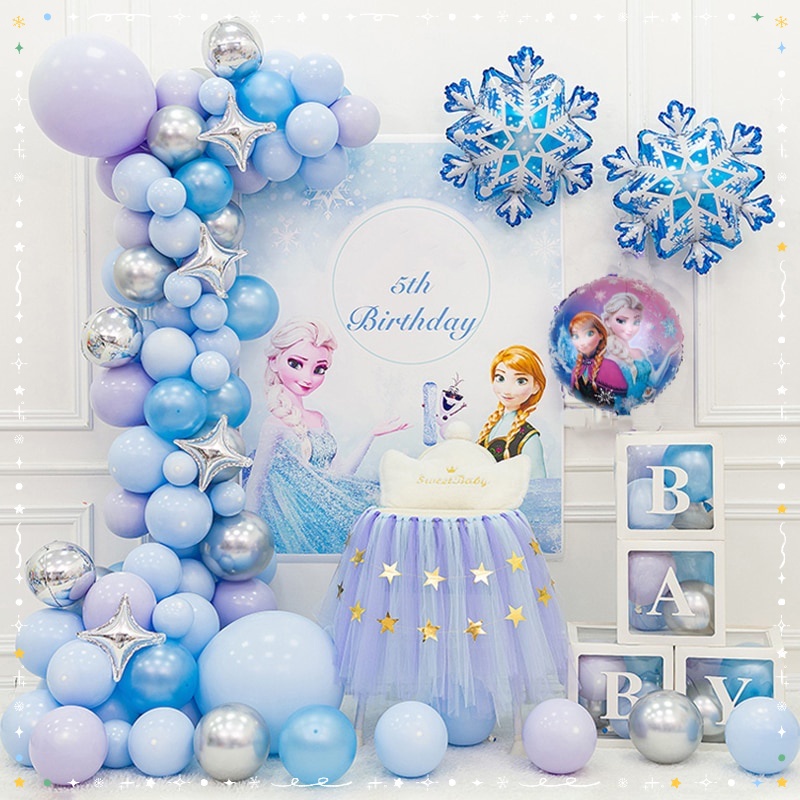 Frozen Themed Elsa Foil Latex Balloon Garland Set Baby Shower 32inch ...