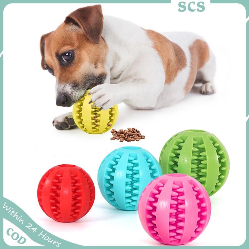 Dog Toy Ball Nontoxic Bite Resistant Teething Toys Balls Dog Pet Chew ...