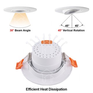 O'uncoo Pin Light Angle Adjustable Tri Colors Spotlight Led Downlight ...
