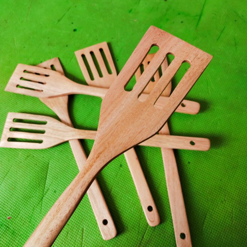 Sutil Wooden Spatula Long Hole Mahogany Wood | Shopee Philippines