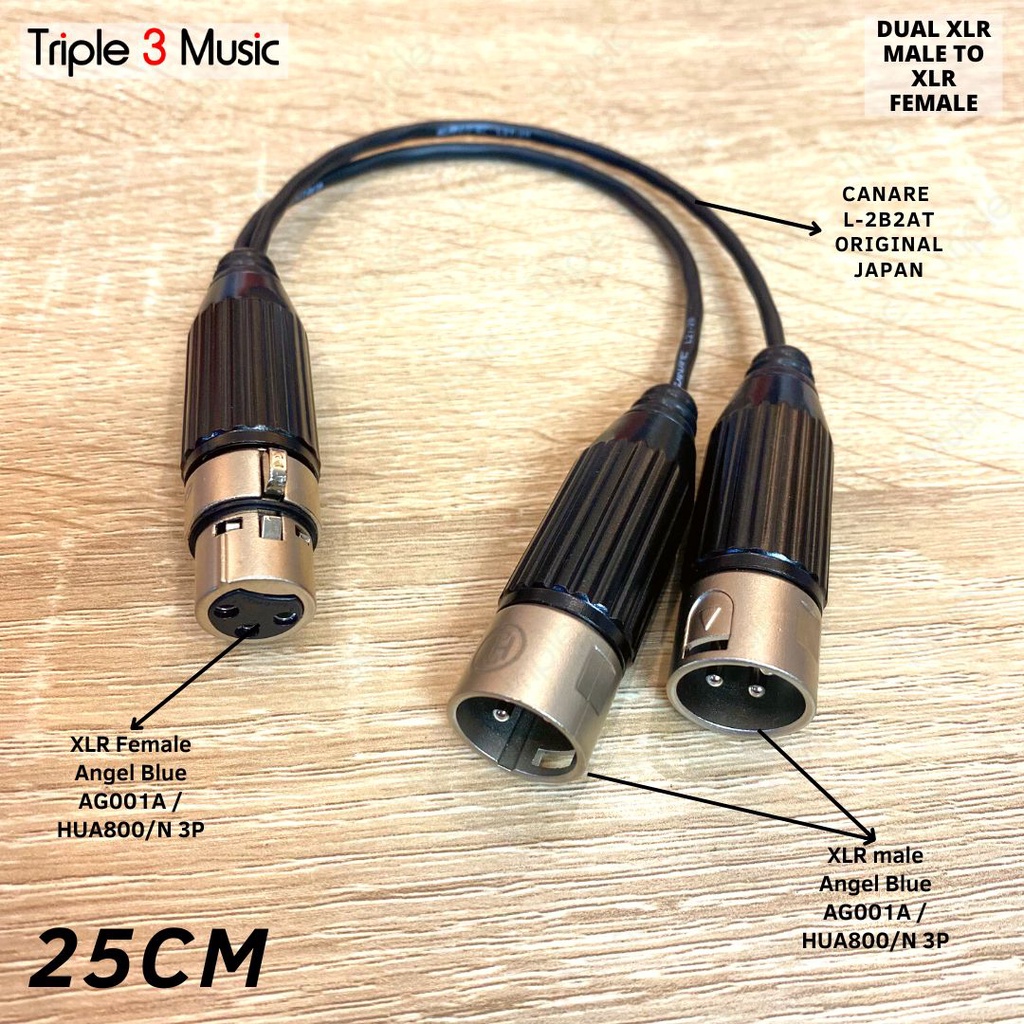 Ofc JAPAN STANDARD Splitter dual xlr Male to xlr female dual output mic ...