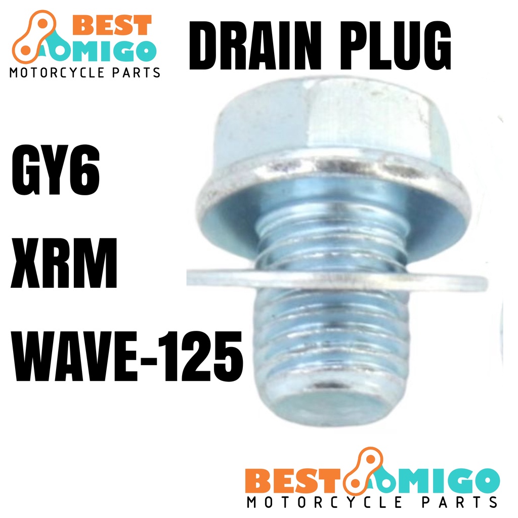 BEST AMIGO MOTORCYCLE PARTS DRAIN PLUG FOR XRM/GY6/WAVE-125-1PCS ...