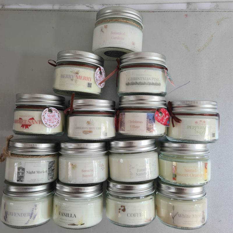 Paglaom Studio Soy Wax Scented candle 100g in glass jar | Shopee ...