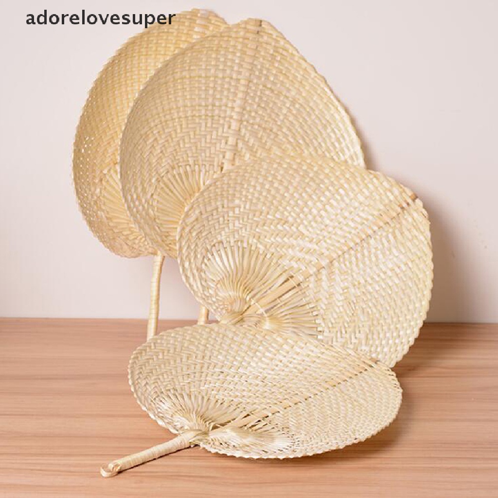 AD1PH Handmade Straw Woven Fans Craft Summer Cooling Fan Bamboo Home ...
