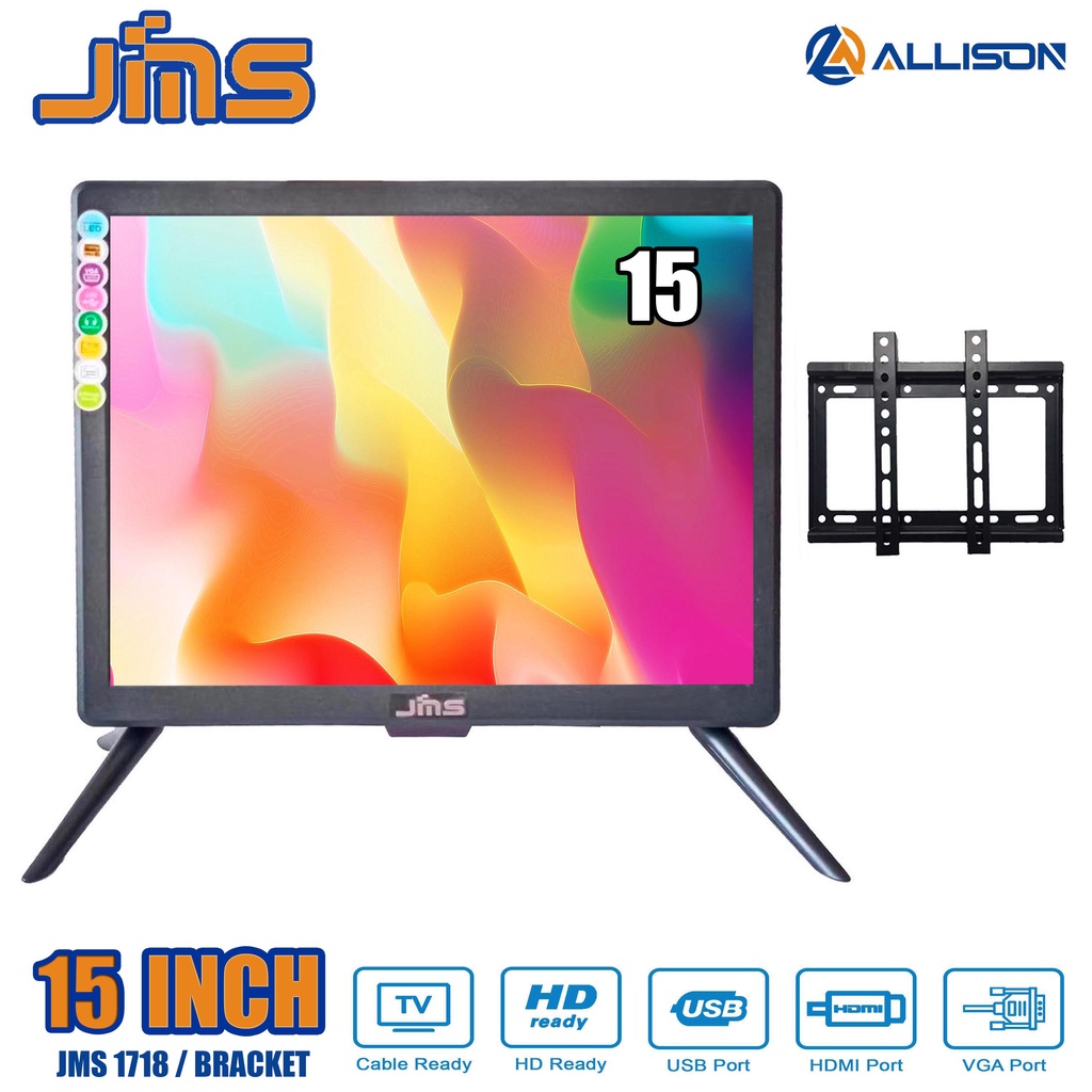 JMS 15 Inch Screen Full HD LED TV & Wall Bracket LED-1718 | Shopee ...