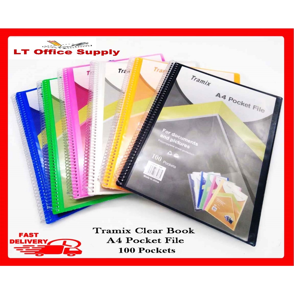 100 Pockets Tramix Refillable Clear Book For Document and Picture ...