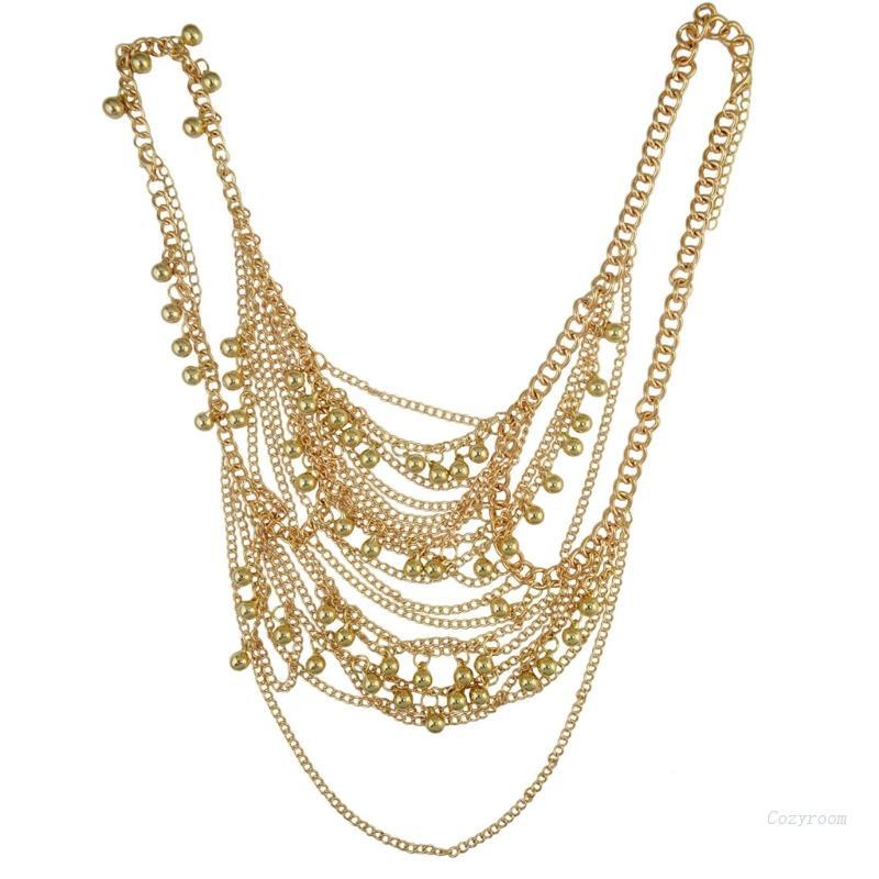 Crazy Gold Shoulder Tassels Costume Armband Shoulder Chain Necklace ...