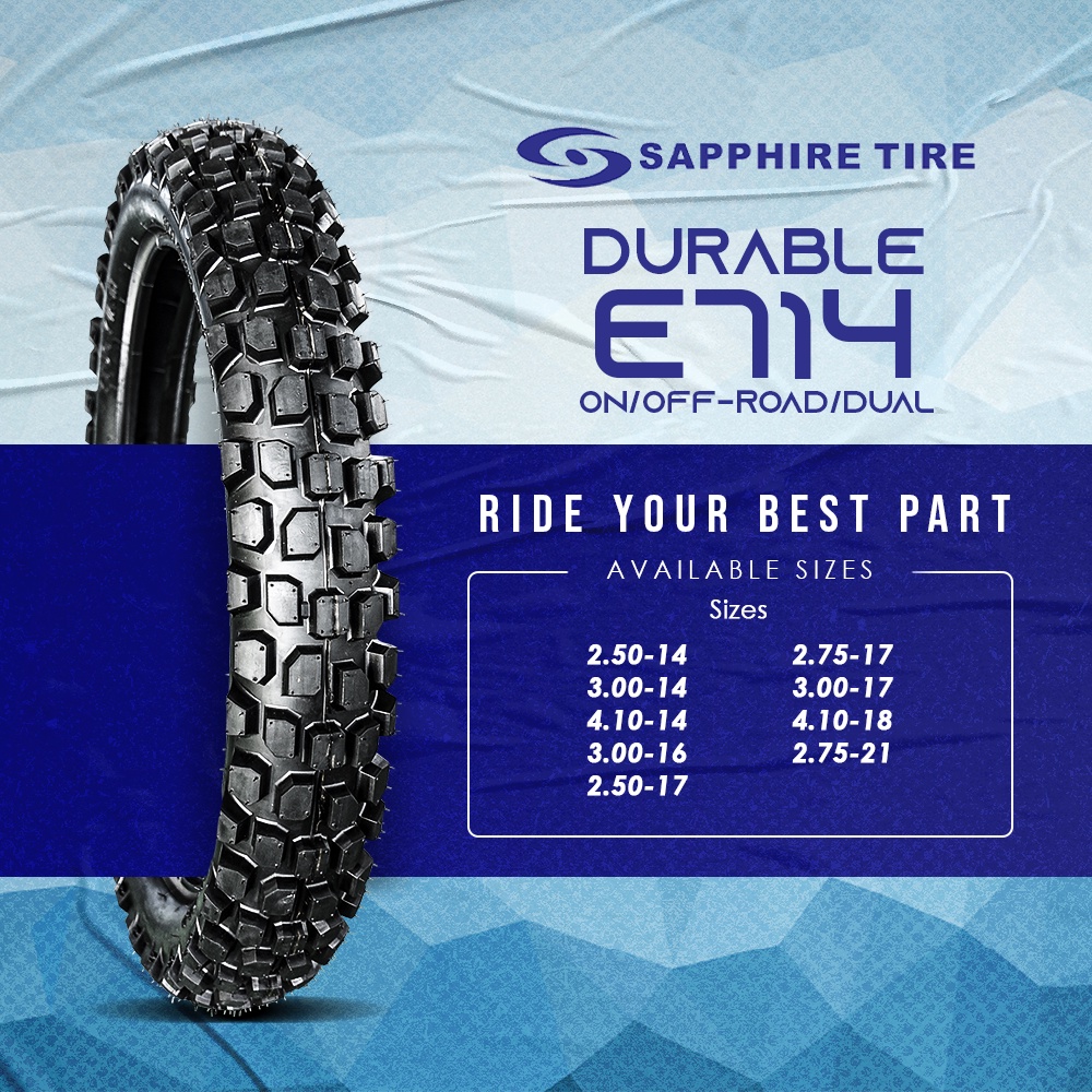 SAPPHIRE TIRE DURABLE E714 (Size 14 16 17 18 21) TUBETYPE | Shopee ...
