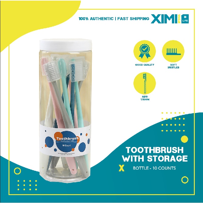 XIMI Vogue Toothbrush with Storage Bottle (10 Count) | Shopee Philippines