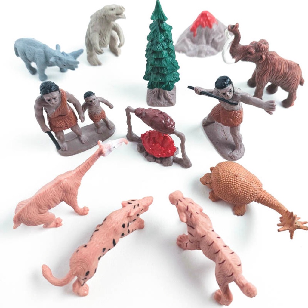 PREHISTORIC TOYS - 12 Prehistoric Life minifigures for educational play ...