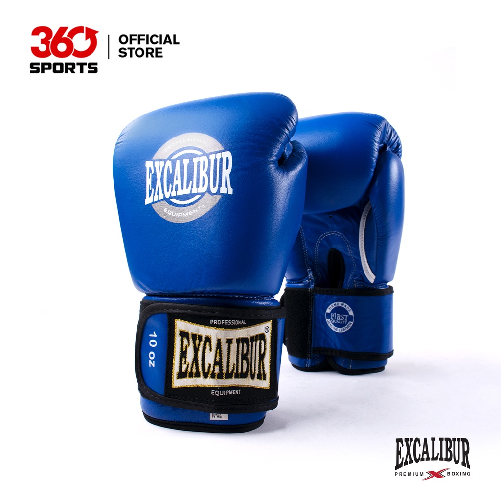 Excalibur CHALLENGER Professional Genuine Buffalo Leather Boxing Gloves - Blue | Shopee Philippines