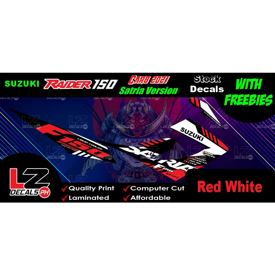 Suzuki Raider 150 Carb (2021) Satria Version Stock Decals / Stickers ...