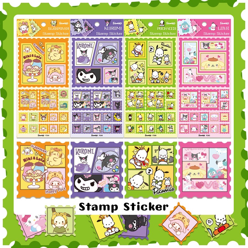 Sanrio Stamp Stickers Cute Cartoon Sticker Gooka DIY Waterproof PVC ...