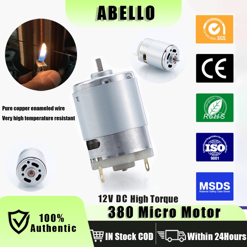 RS380 DC Motor 12V 30000rpm Micro Motor for DIY Drones Electric fan ...