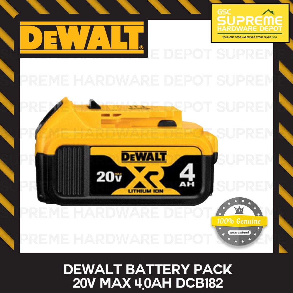 Dewalt Battery Pack 20V MAX 4.0Ah DCB182 / 5.0Ah DCB184 | Shopee ...