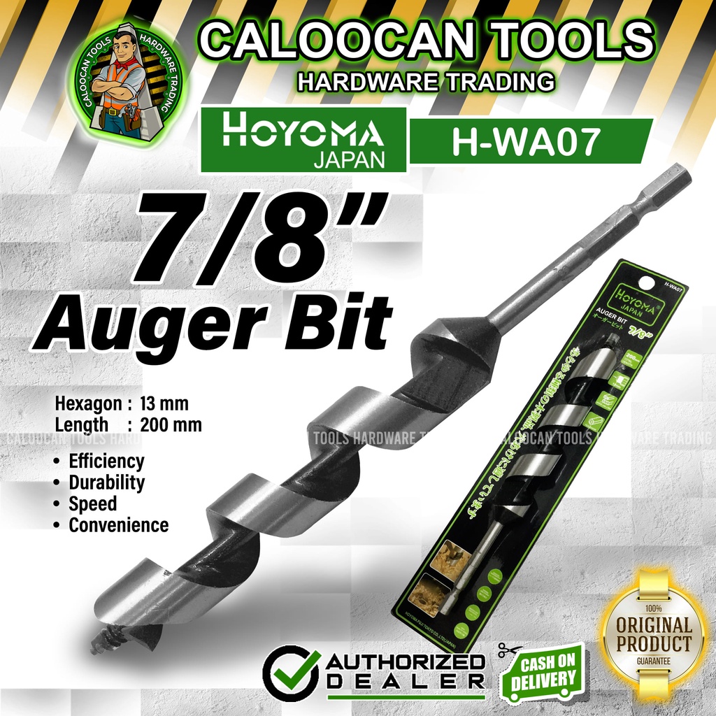 HOYOMA Japan Auger Bit / Auger Drill Bit for Wood (5/16", 3/8", 1/2", 5 ...