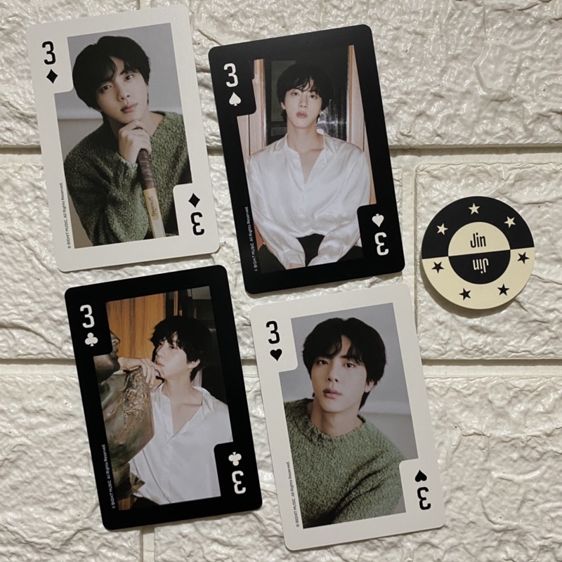 BTS OFFICIAL Jin A R M Y Kit 2022 Playing Card Set + Chip Sticker ...