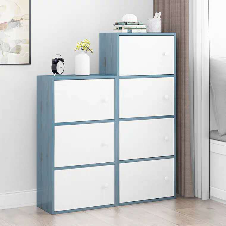 Bookshelf Floor Large Capacity Locker with Door Simple Modern Storage ...